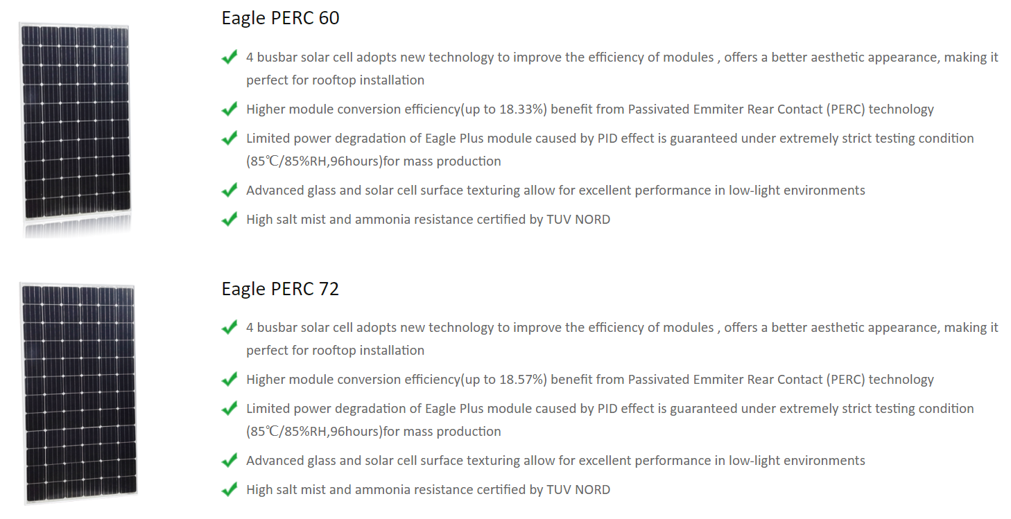 Eagle PERC 60 & 72 - Jinko Solar